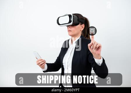 Conceptual display Shipping Notice. Business overview ships considered ...