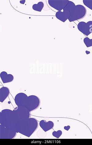 Vector purple heart side border background Stock Vector Image & Art - Alamy