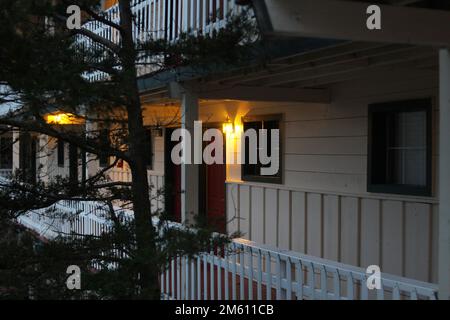 EMINENCE, MISSOURI, USA - NOVEMBER 8, 2016 rooms overlooking Jacks Fork ...