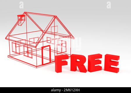 3d word SALE cute houses on light background with shadow, 3d rendering ...
