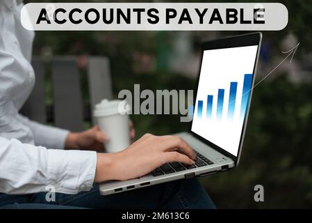 Sign displaying Accounts Payable. Internet Concept oversee and control ...
