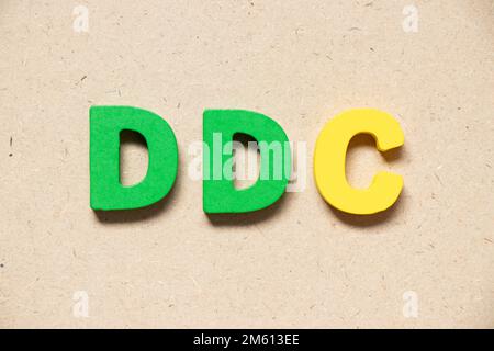 Alphabet letter in word DDC (Abbreviation of Division of disease ...