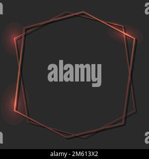 Bronze hexagon frame on gray background template Stock Vector Image ...
