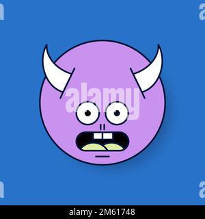Funky purple devil monster emoji vector Stock Vector Image & Art - Alamy