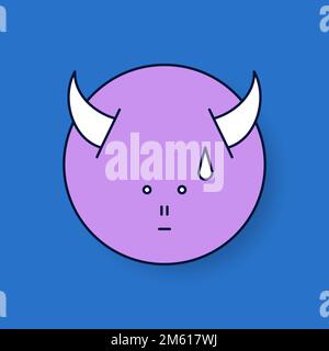 Funky purple devil monster emoji vector Stock Vector Image & Art - Alamy