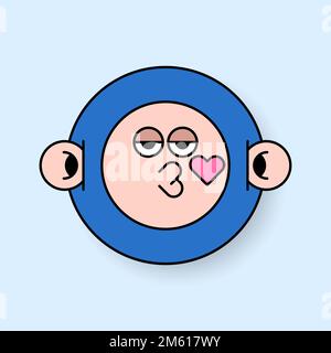 Funky monkey monster emoji sticker vector Stock Vector Image & Art - Alamy