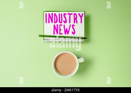 Hand writing sign Industry News. Concept meaning Technical Market ...