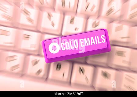 Hand writing sign Cold Emails. Conceptual photo unsolicited email sent ...