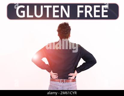 Conceptual caption Gluten Free. Business idea Food and diet not ...