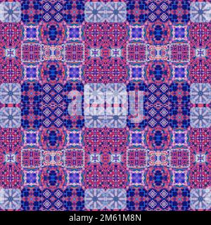 Nautical boho bandanna coastal patchwork fabric tile. Seamless pattern ...