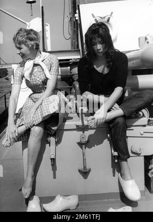 JULIETTE GRECO on set location candid portrait during filming of ...