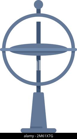 Gyroscope model icon flat vector. Accelerometer sensor Stock Vector ...