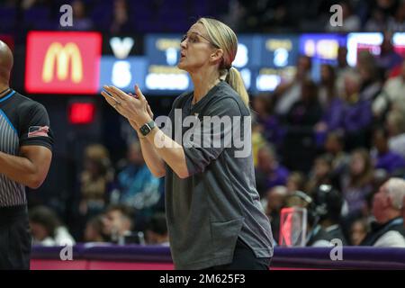 Vanderbilt head coach Shea Ralph watches her team during the second ...
