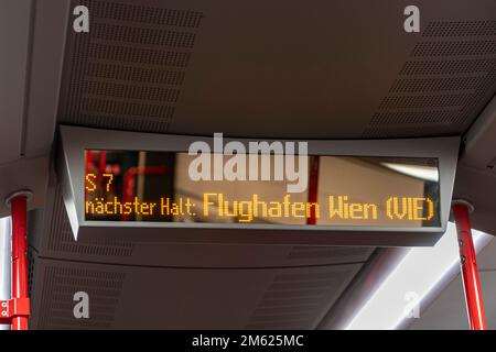 Digital display monitor in an overground OBB railway carriage Stock ...