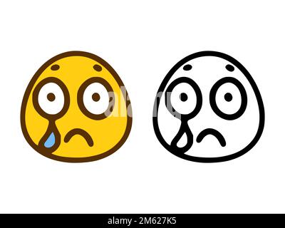 Sob emoji vector character. Crying clip art emoticon with tear eyes ...