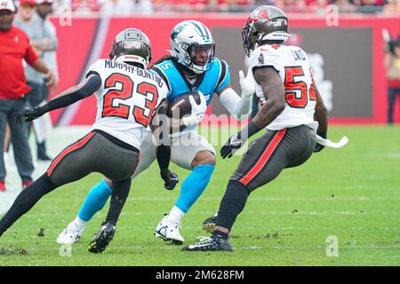 Carolina Panthers wide receiver Laviska Shenault Jr. (5) rushes against ...