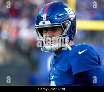 Indianapolis Colts quarterback Daniel Jones (17) throws during practice ...