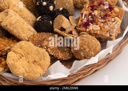Gulab Gajak Mithai, Pista Gazak, Til Patti Or Papdi, Til Laddu Or Ladoo ...