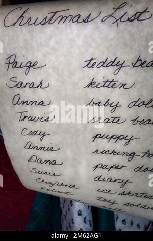 Still Life of Santa Claus' Cursive Handwritten List Stock Photo - Alamy