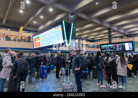 Rail station is seen to be busy as many people travel over the ...
