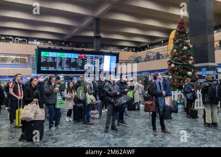Rail station is seen to be busy as many people travel over the ...