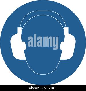 Symbol wear ear protection Sign on black background,vector illustration ...