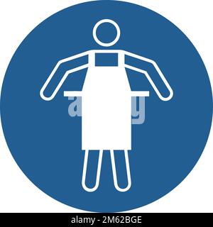 Mandatory sign vector- Use protective apron symbol, label, sticker ...