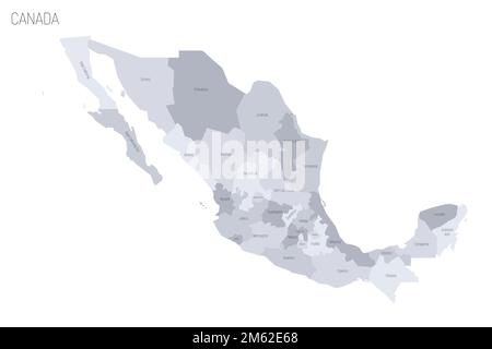 Mexico City administrative map divided in boroughs with labels Stock ...