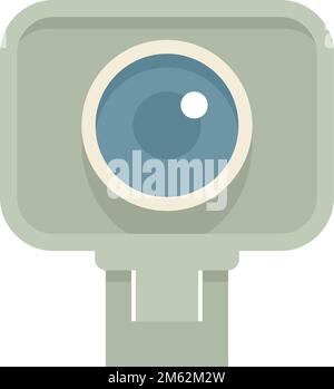 Fish eye camera icon flat vector. Video camcorder. Digital film camera ...