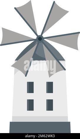 Greece, Santorini, Windmill travel landmark vector illustration Stock ...