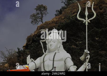 beautiful statue of lord shiva or mahadev or shankara on the himalaya ...