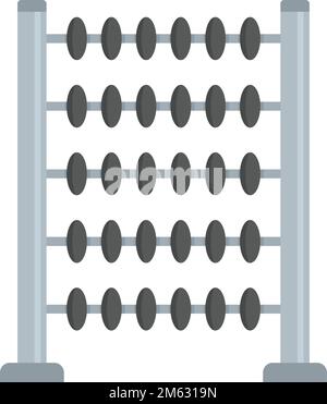 Inca abacus icon flat vector. Math calculator. Wooden toy isolated ...