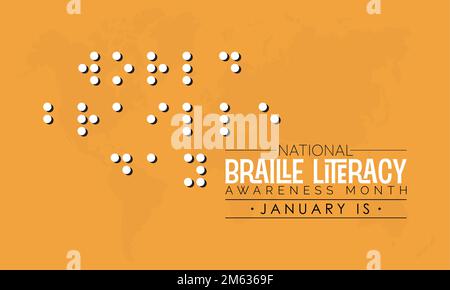 National Braille Literacy Month. January. Holiday concept. Template for ...