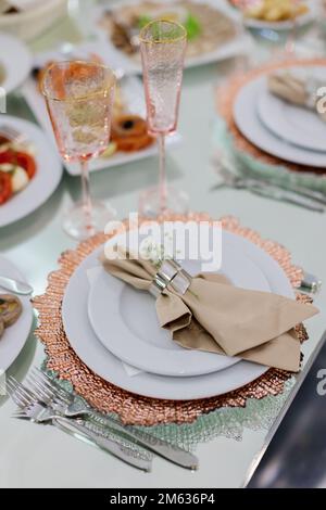 top view of the festive banquet table at the event top view Stock Photo ...