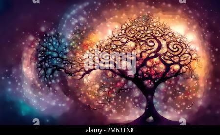 beautiful ornamental tree, digital art Stock Photo - Alamy