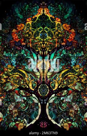 beautiful ornamental tree, digital art Stock Photo - Alamy