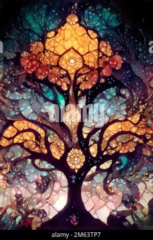 beautiful ornamental tree, digital art Stock Photo - Alamy