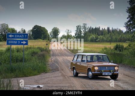 Lada Combi driving in Estonia Stock Photo - Alamy