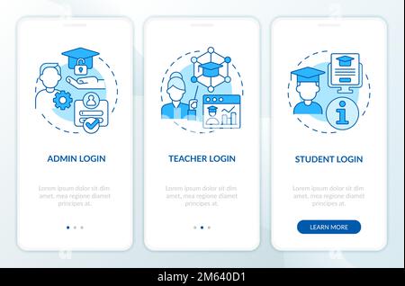 Learning management system access onboarding mobile app screen Stock ...