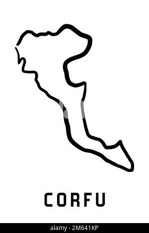 Corfu map. Blank vector map of the Island. Borders of Corfu for your ...