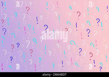 Colored illustration with punctual and question marks hand drawing ...