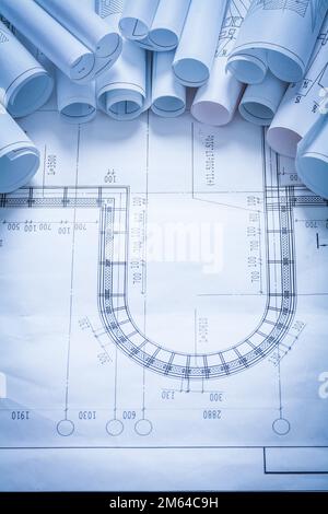 Stack of construction drawings maintenance concept Stock Photo - Alamy