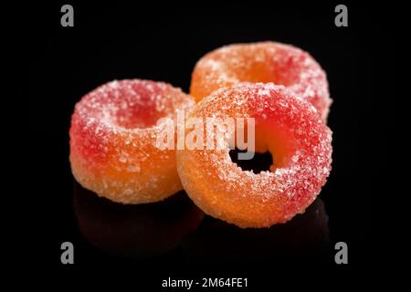 Sweets peach ring gummy candies on white Stock Photo - Alamy