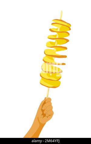 Traditional korean street food twisted spiral chips poster. Korean ...