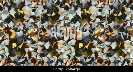 Camouflage wavy marble seamless border. Gradient blur for camo bohemian ...