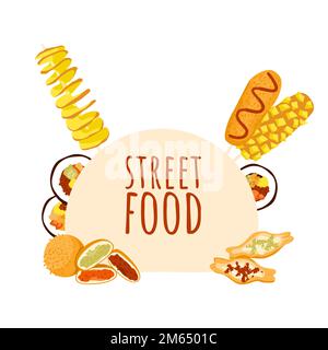 Traditional korean street food croquettes poster. Korean korokke ...