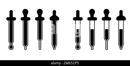 Cartoon dropper icon. Pipette mockups for dropper bottle. Vector front ...