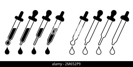 Cartoon dropper icon. Pipette mockups for dropper bottle. Vector front ...