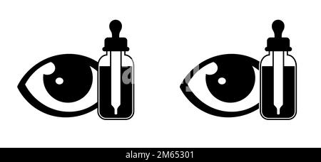 Eyedropper. Cartoon eye with eye drops, ophthalmology. Medical eye ...