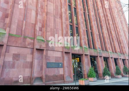 Wall of Elmer Holmes Bobst Library. New York University. New York City ...
